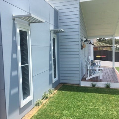 Clik'n'Fit Aluminium Window Awnings - Fixed Flat Slats